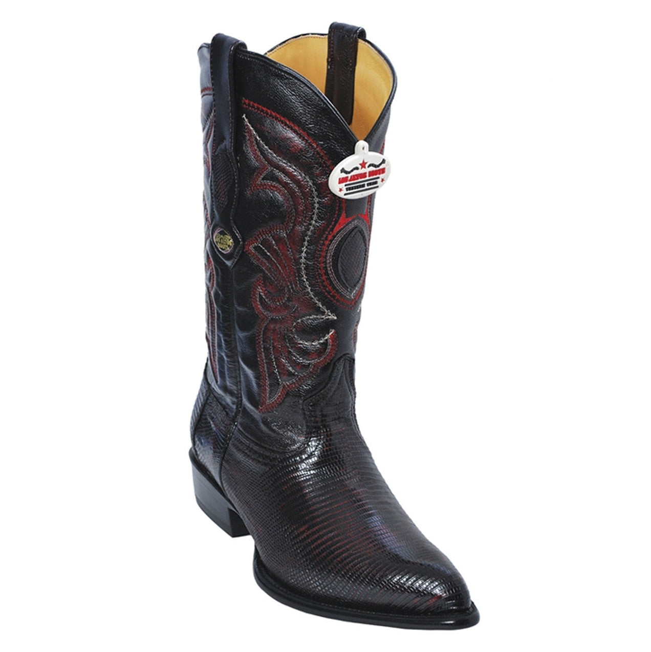Los Altos Black Cherry Lizard Cowboy Boots — MensUSA
