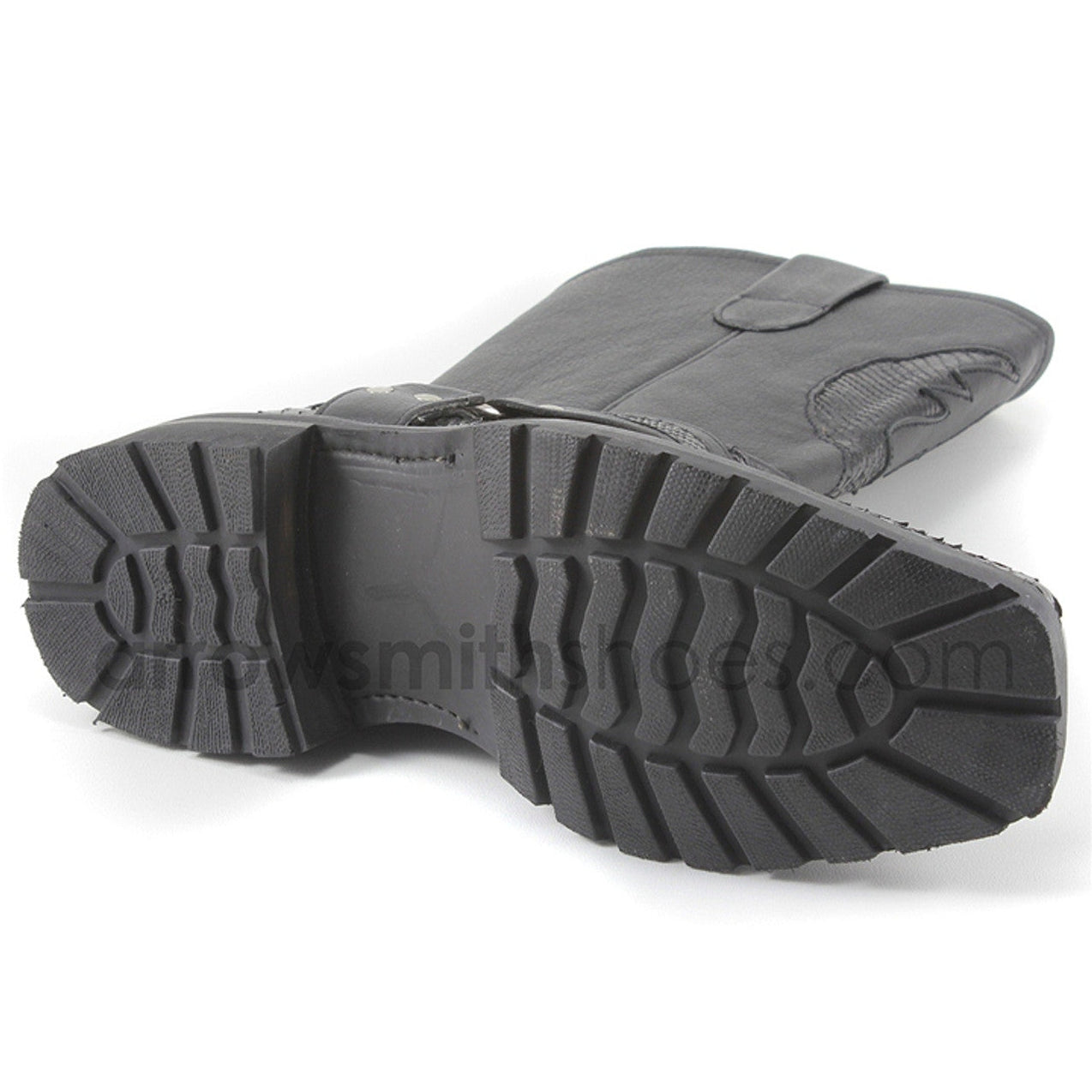 Los Altos Black Genuine Python Biker Boot — MensUSA