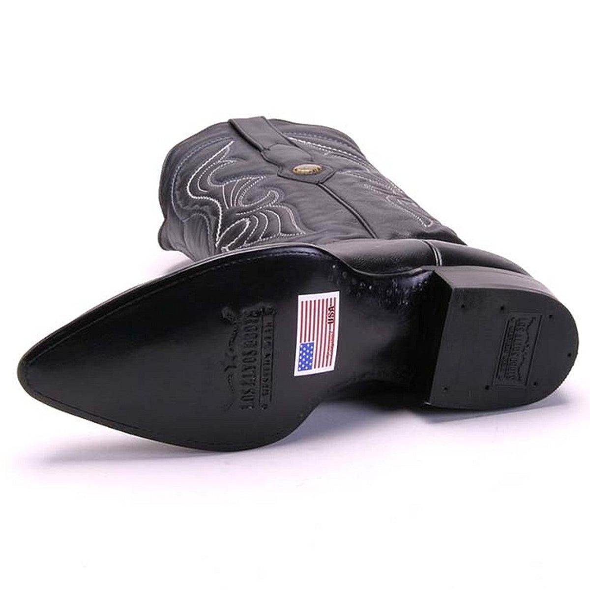 Men's Black Goat Leather J Toe Western Boots by Los Altos — MensUSA