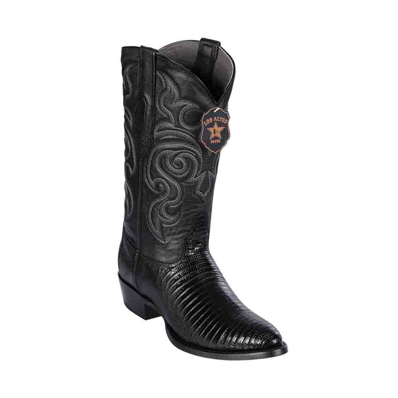 Los Altos Black Teju Lizard Men's Round Toe Boots - Alligator Warehouse ...