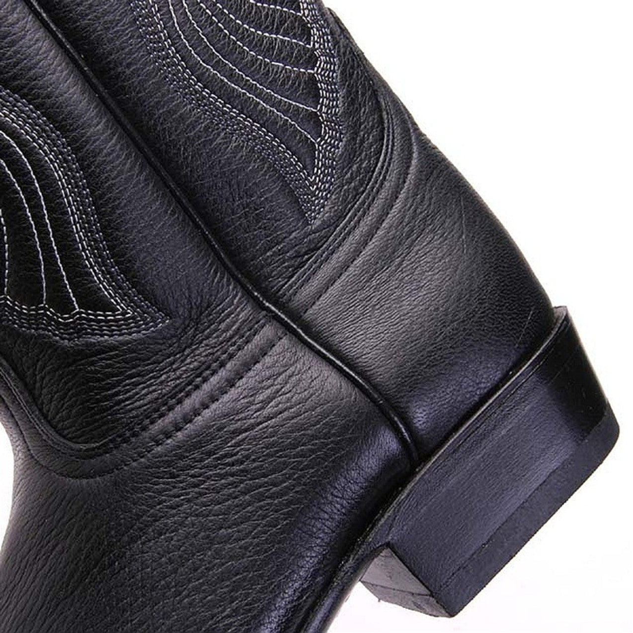 Los Altos Men's Genuine Elk Skin Black J-Toe Cowboy Boots — MensUSA