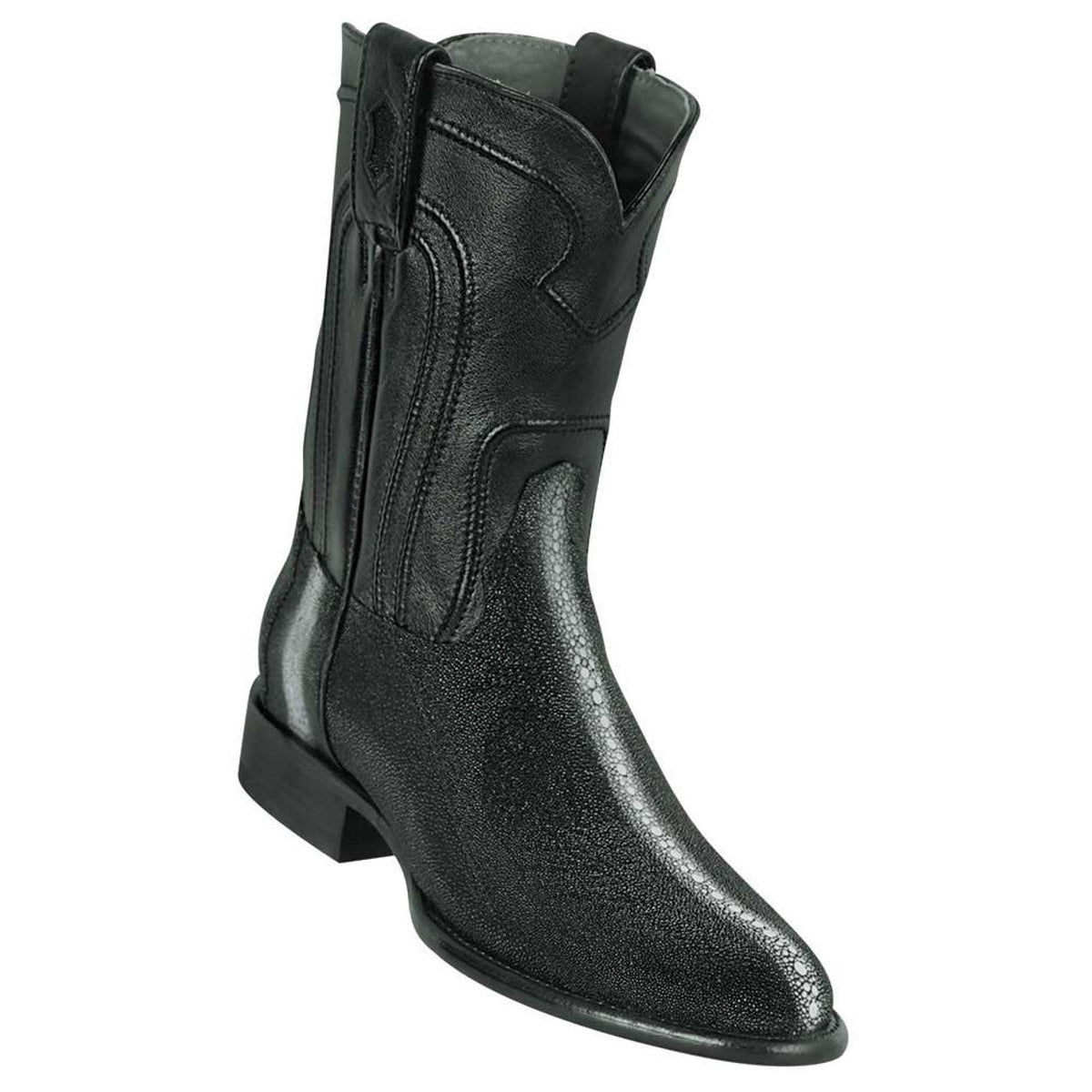 Men’s Row Stone Sting Ray Black Roper Toe Boots by Los Altos ...