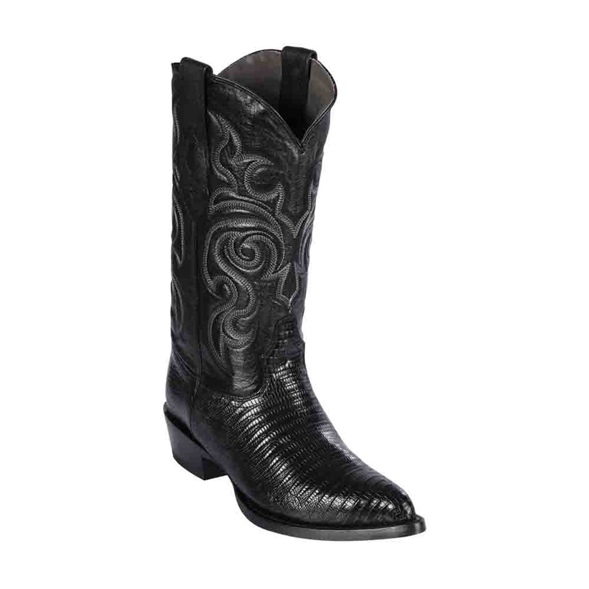 Men's Black Teju Lizard J Toe Boots by Los Altos | Alligator Warehouse — MensUSA