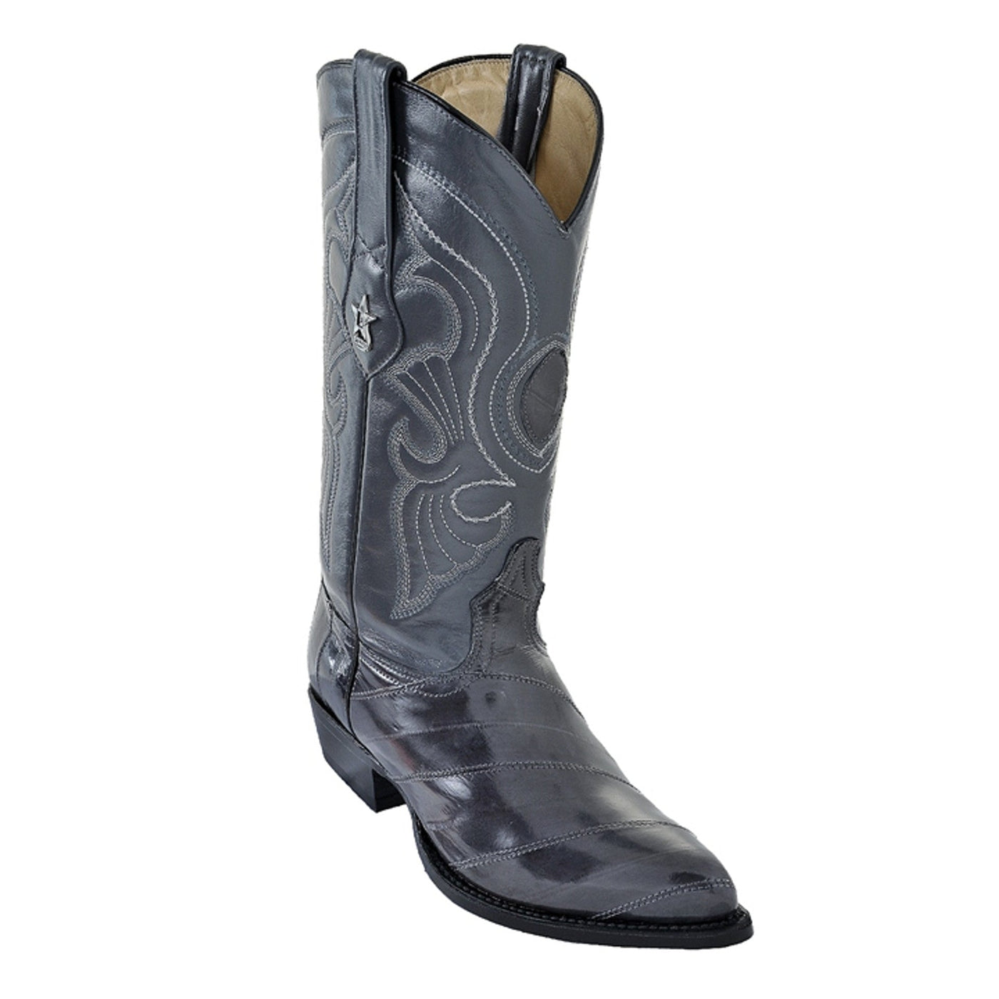 Men's Gray Eel Skin J-Toe Boots – Los Altos | Alligator Warehouse — MensUSA