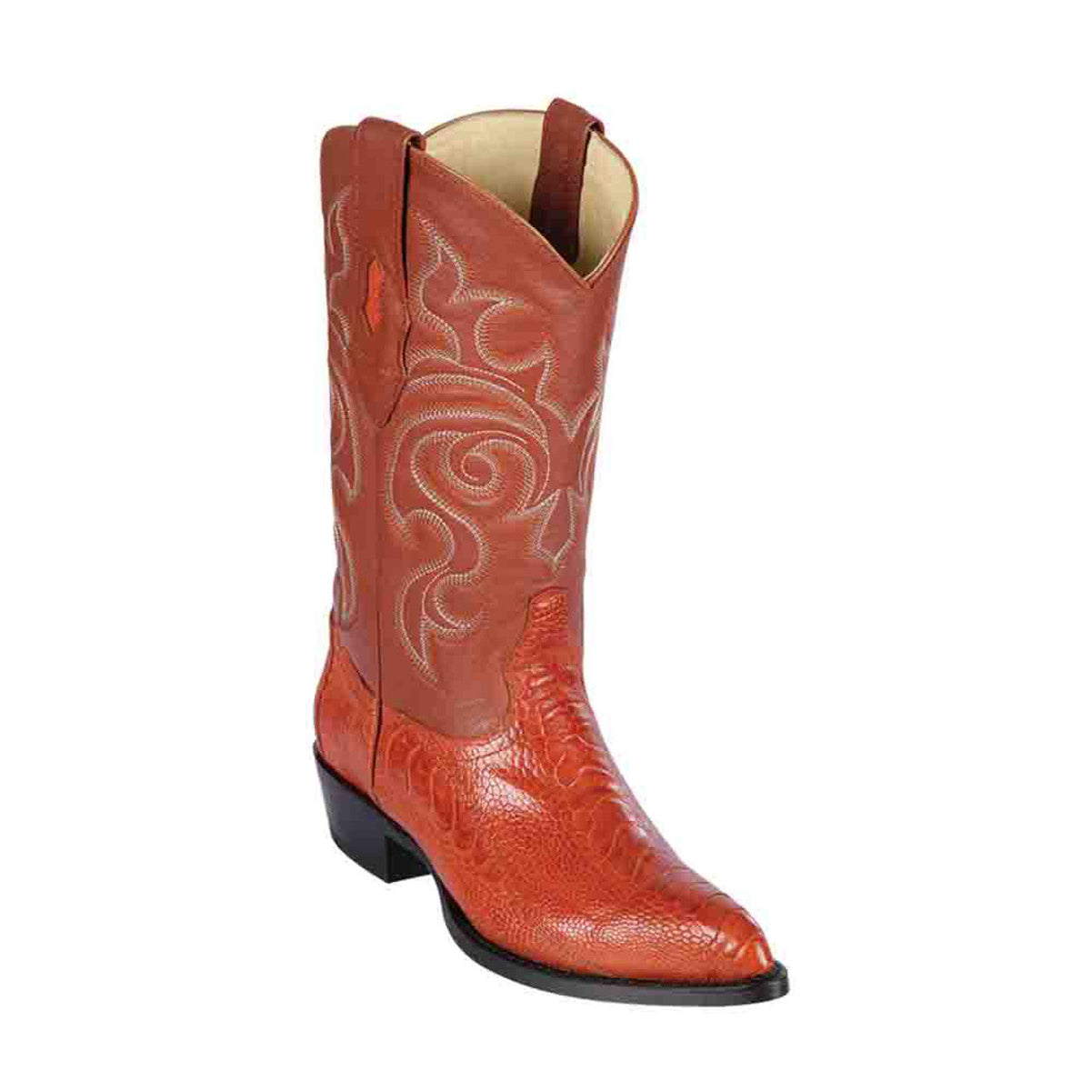 Los Altos Men's Cognac Ostrich Boot | J Toe Western Style (Sizes 6-13 ...