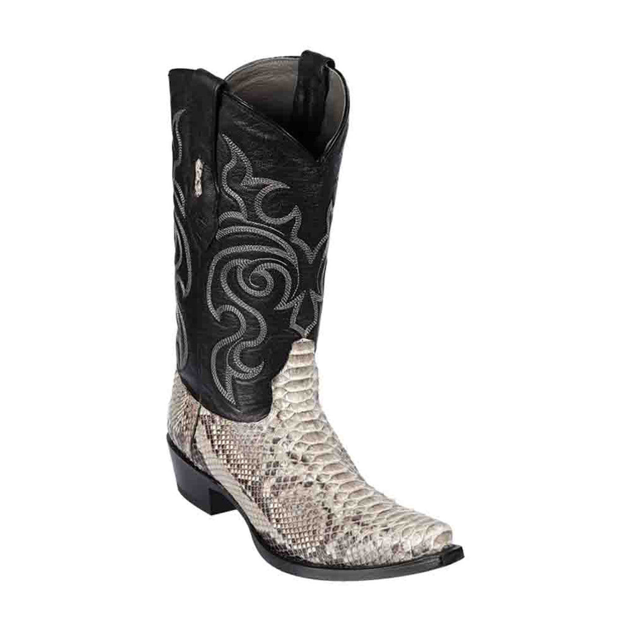 Men's Natural Python Snip Toe Boots – Los Altos | Alligator Warehouse — MensUSA