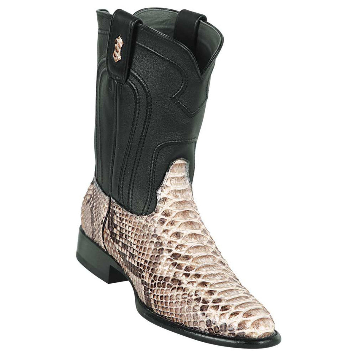 Los Altos Men's Original Python Natural Roper Toe Boots — MensUSA