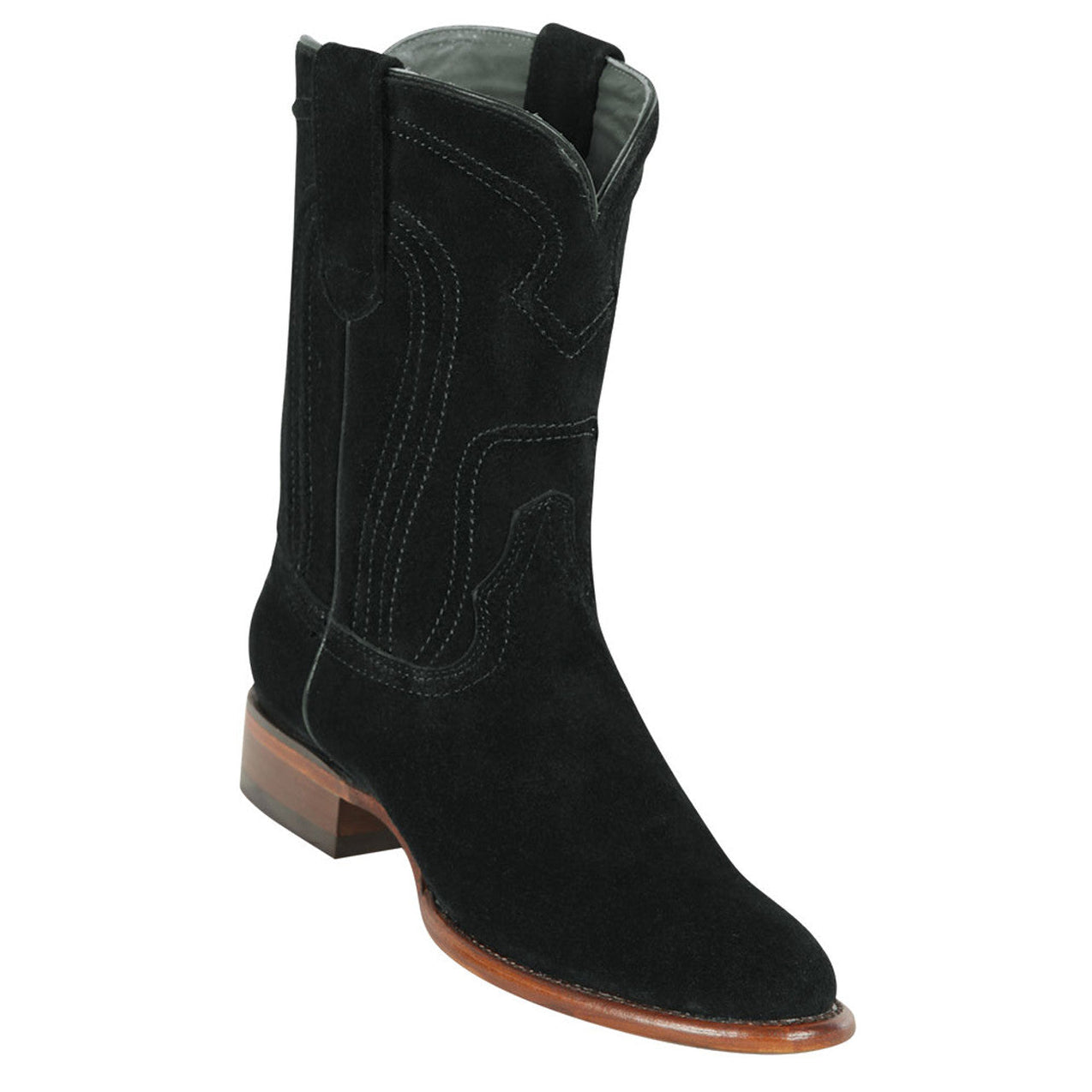 Los Altos Men's Black & Beige Suede Leather Roper Boots | Alligator ...