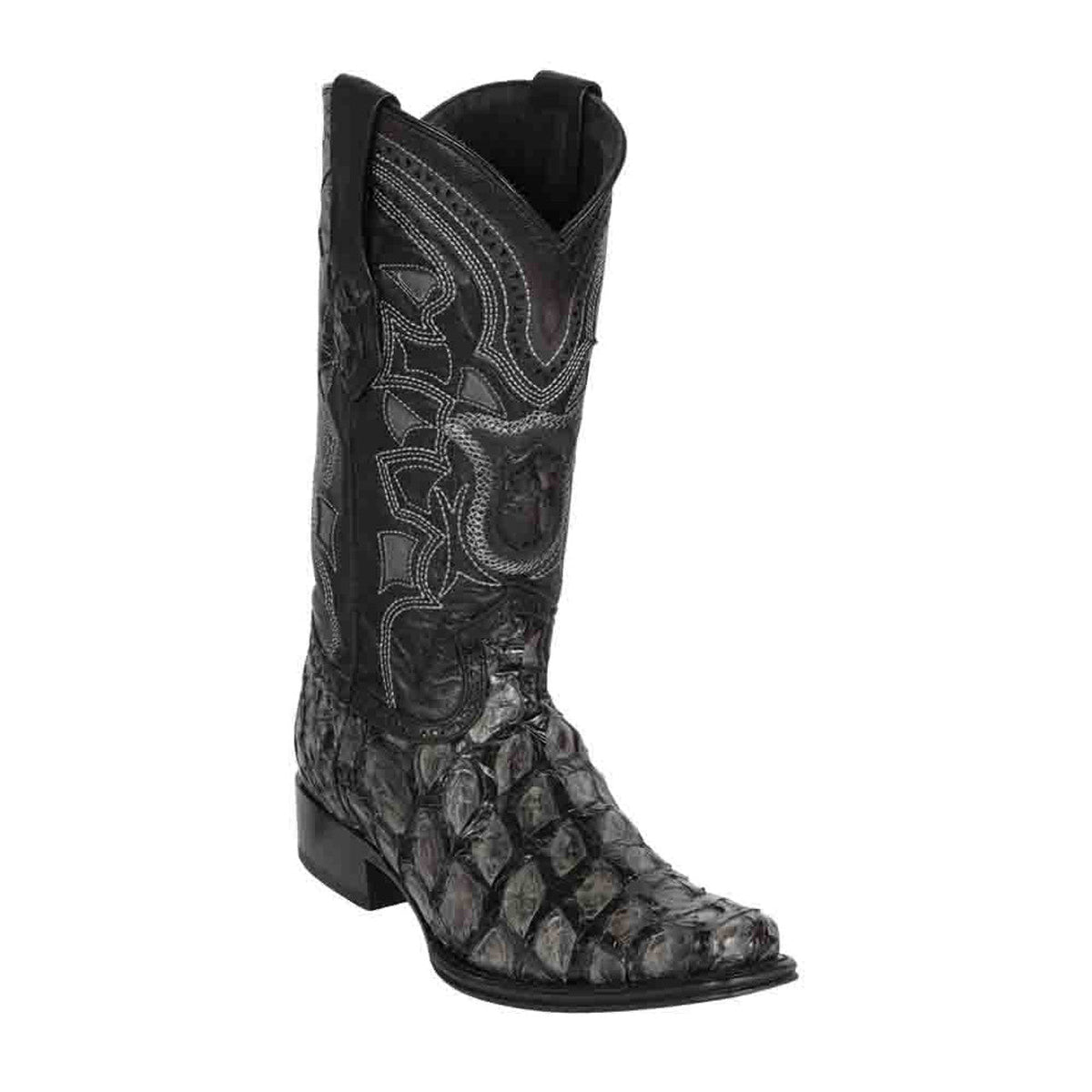 Los Altos Pirarucu Gray & Black European Square Toe Men’s Boot — MensUSA