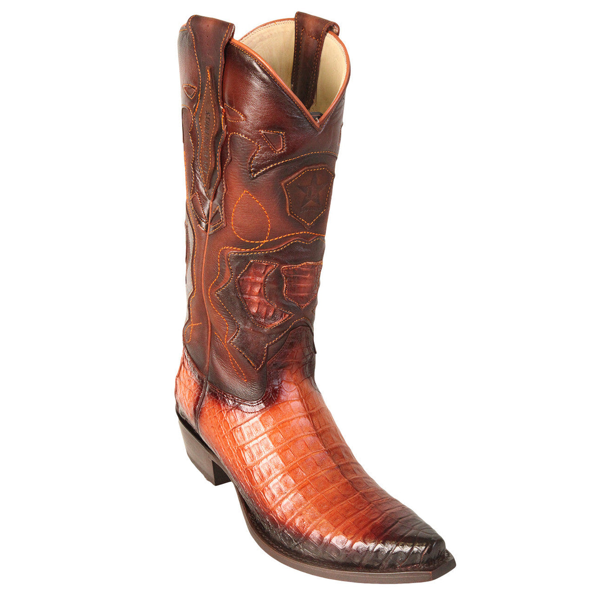 Cognac Caiman Snip Toe Boots by Los Altos | Alligator Warehouse — MensUSA