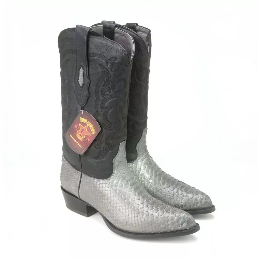 J Toe Cowboy Boots - J Toe Western Boots - Los Altos Grey J-Toe Genuin — MensUSA