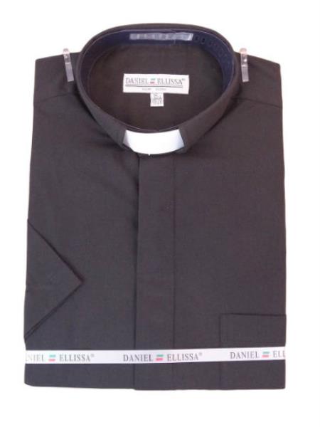 Men's Mandarin Banded Collar Pastor Preacher Minister Preacher Round S ...