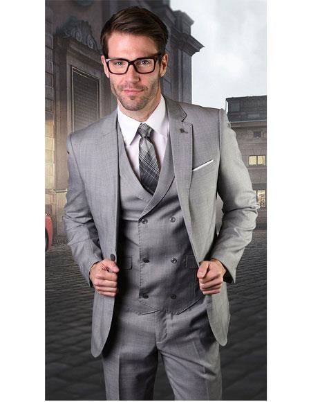 Men'S Gray One Button Suit — MensUSA