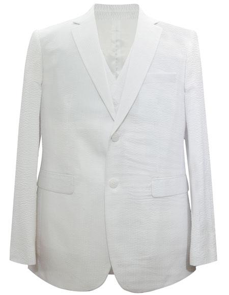 Men's 2 Button White Suit — MensUSA