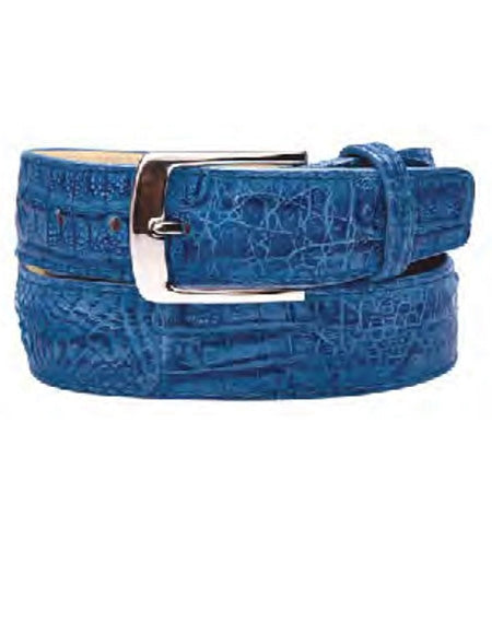 Men's Authentic Genuine Skin Italian Ciro Genuine Crocodile Ocean Blue ...