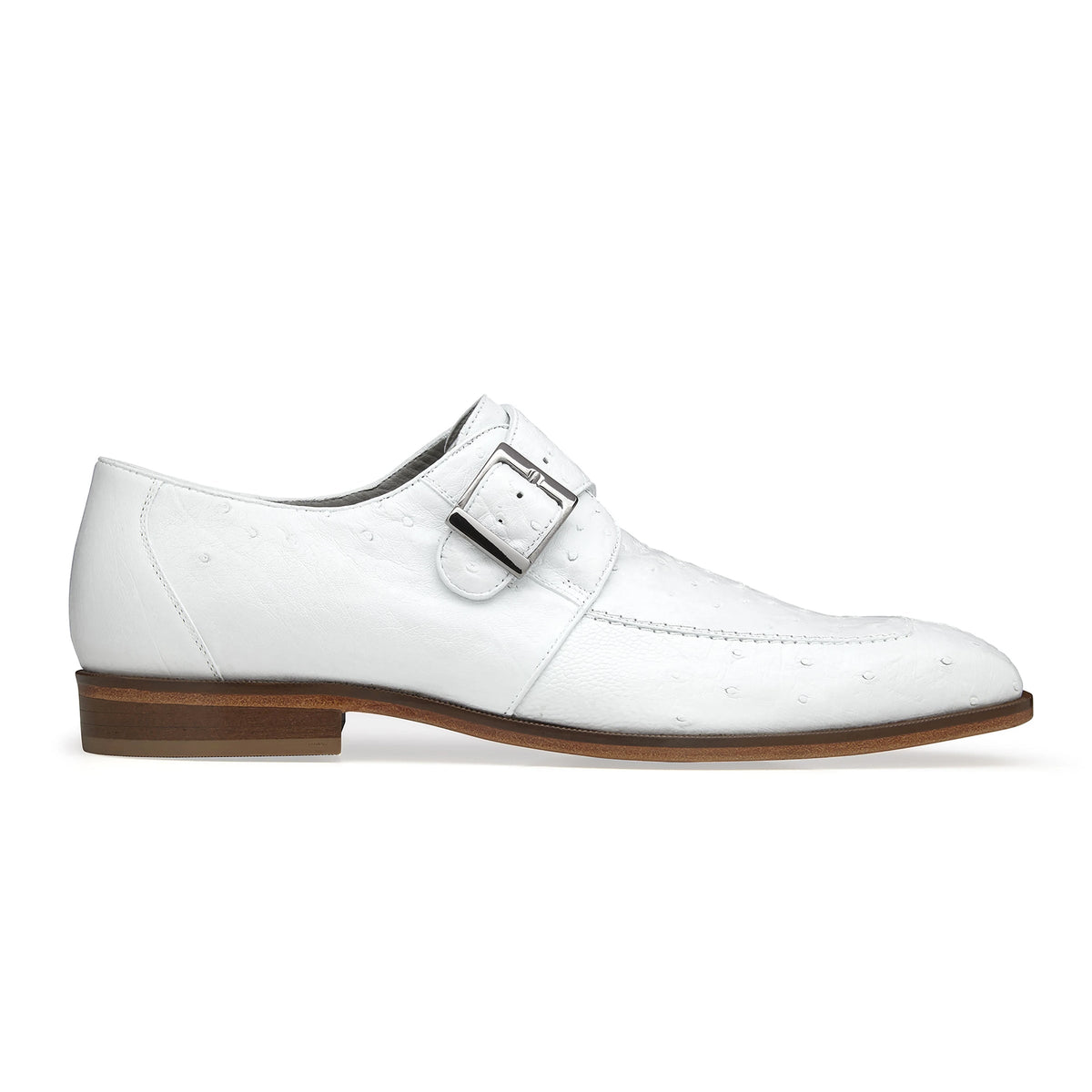 Men's White Ostrich Quill Monk Strap – Belvedere Josh Dress Shoe — MensUSA