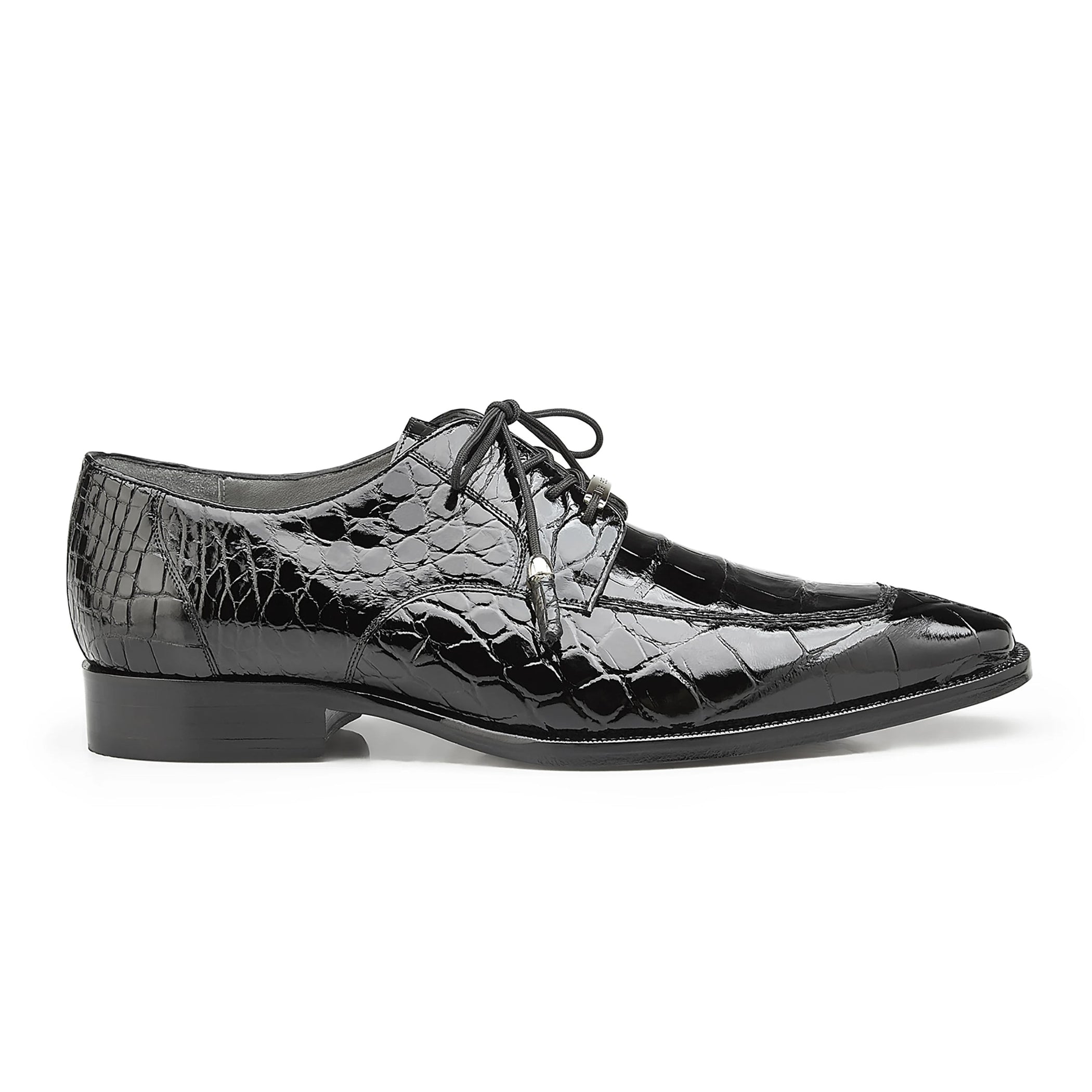 Belvedere Lorenzo Men's Alligator Split Toe Dress Shoe in Black — MensUSA