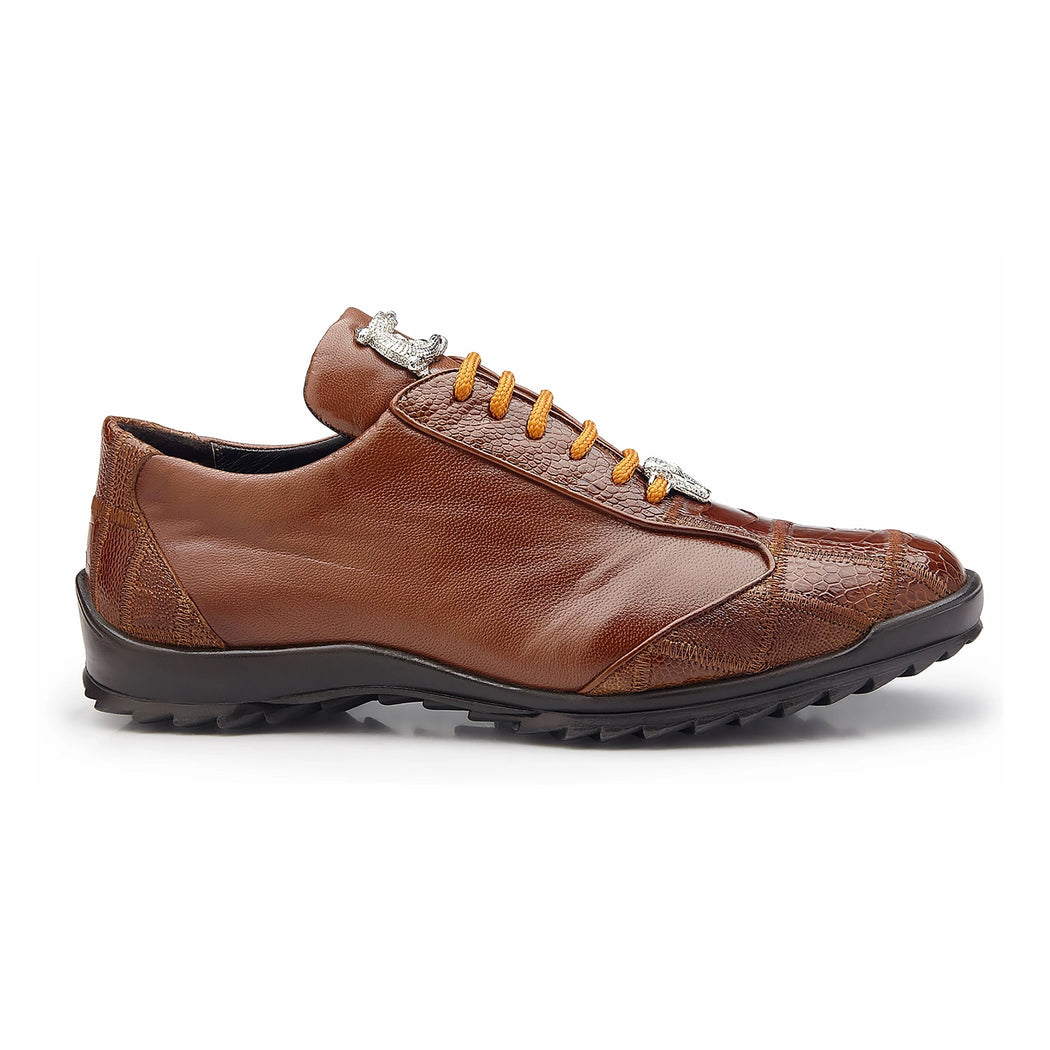 Belvedere Paulo Sneaker White Calf & Ostrich Leg | Men's Luxury ...