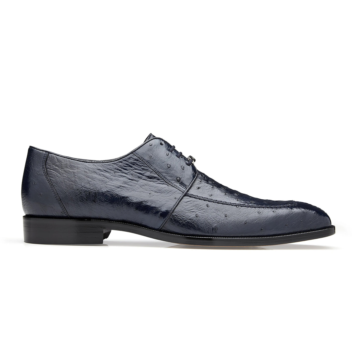 Mens Belvedere Rovigo Calf & Ostrich Split Toe Dress Shoe in Navy — MensUSA