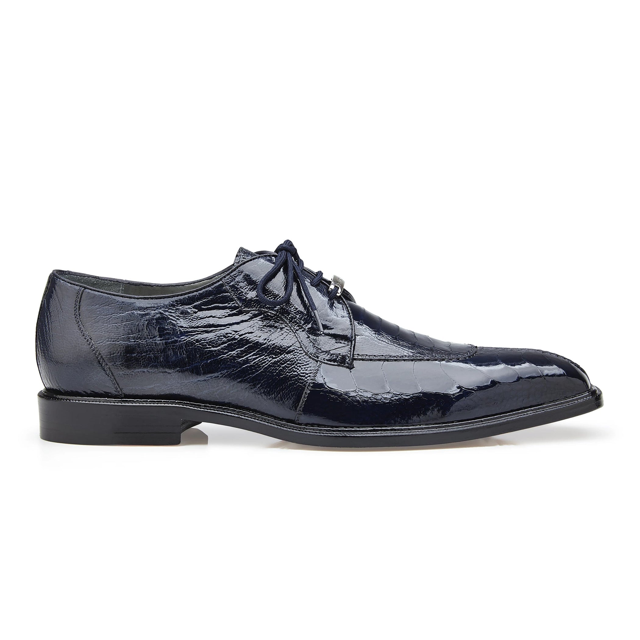 Belvedere Siena Ostrich Leg Split Toe Navy Dress Shoe | Men's Ostrich ...