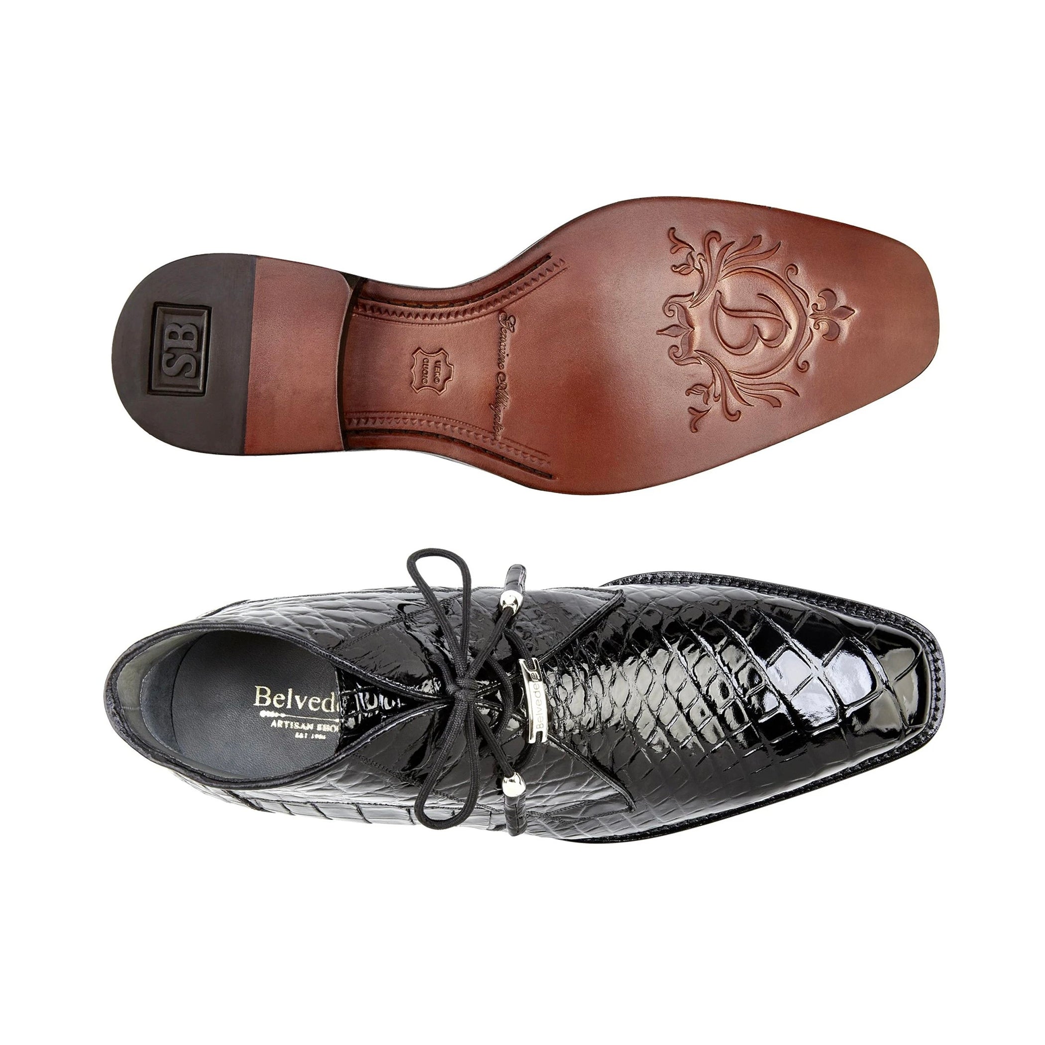 Belvedere Stefano Navy Alligator Dress Boot | Genuine Alligator, Men's Luxury Footwear — MensUSA