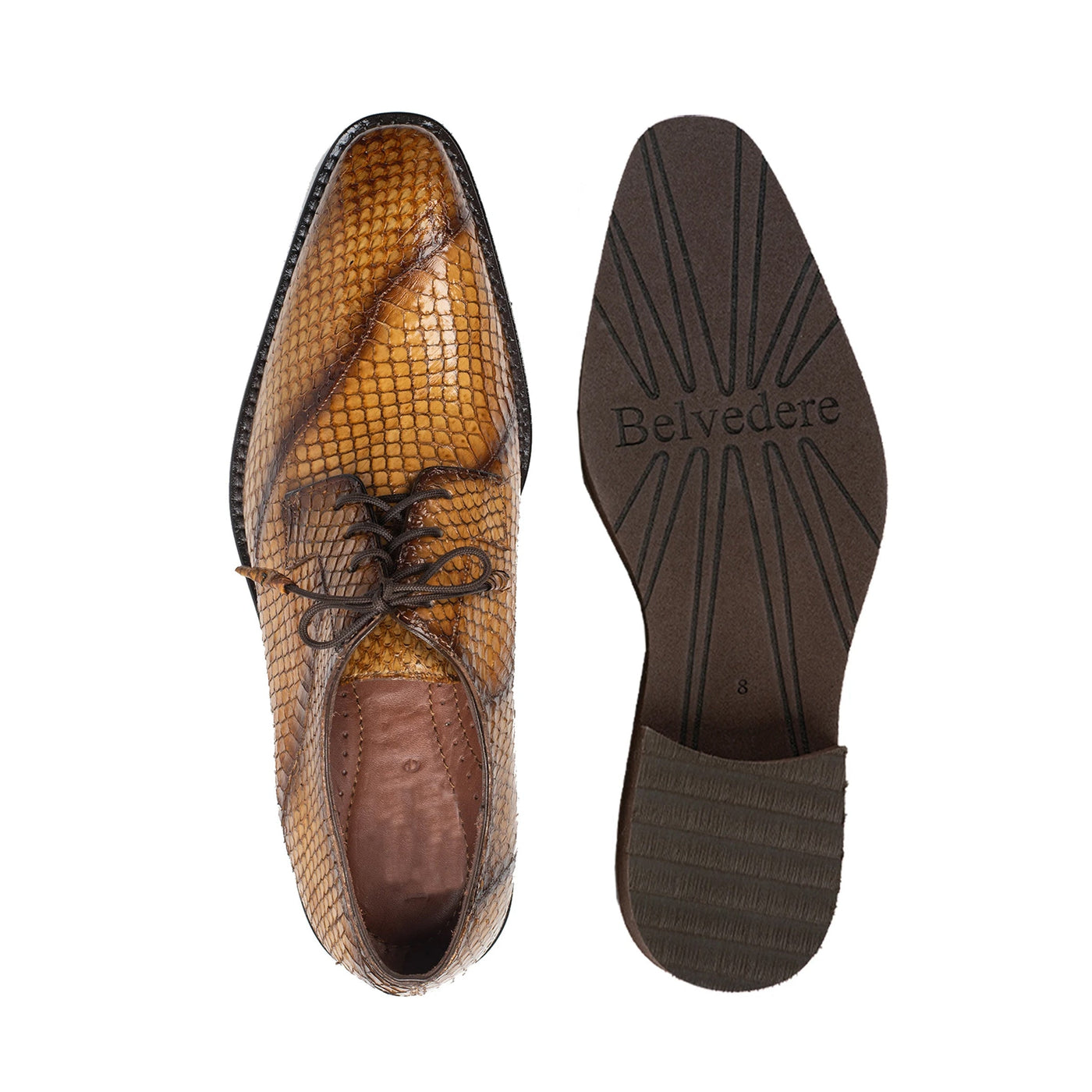 Belvedere Tony Snake Skin Dress Shoe - Antique Almond Tan | Men's Sizes ...