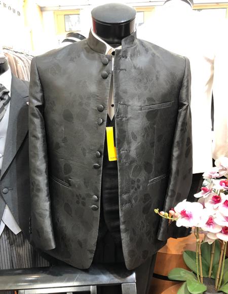 Men's Besom Pocket Gray Suit — MensUSA