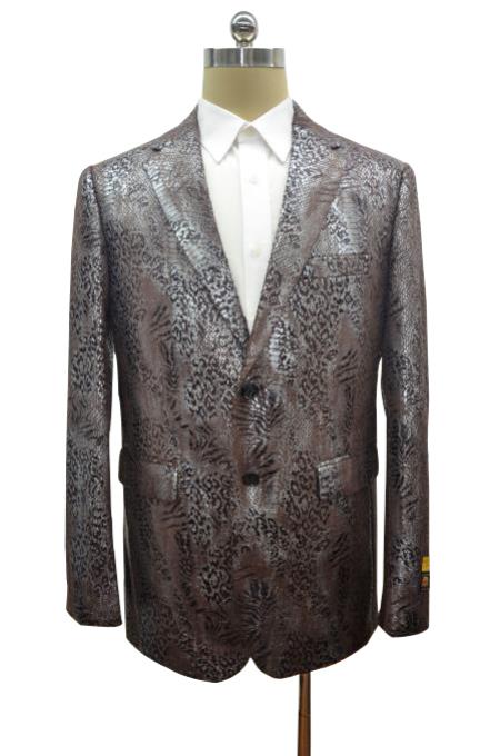 Men's Black ~Brown Two Button Alligator Jacket — MensUSA