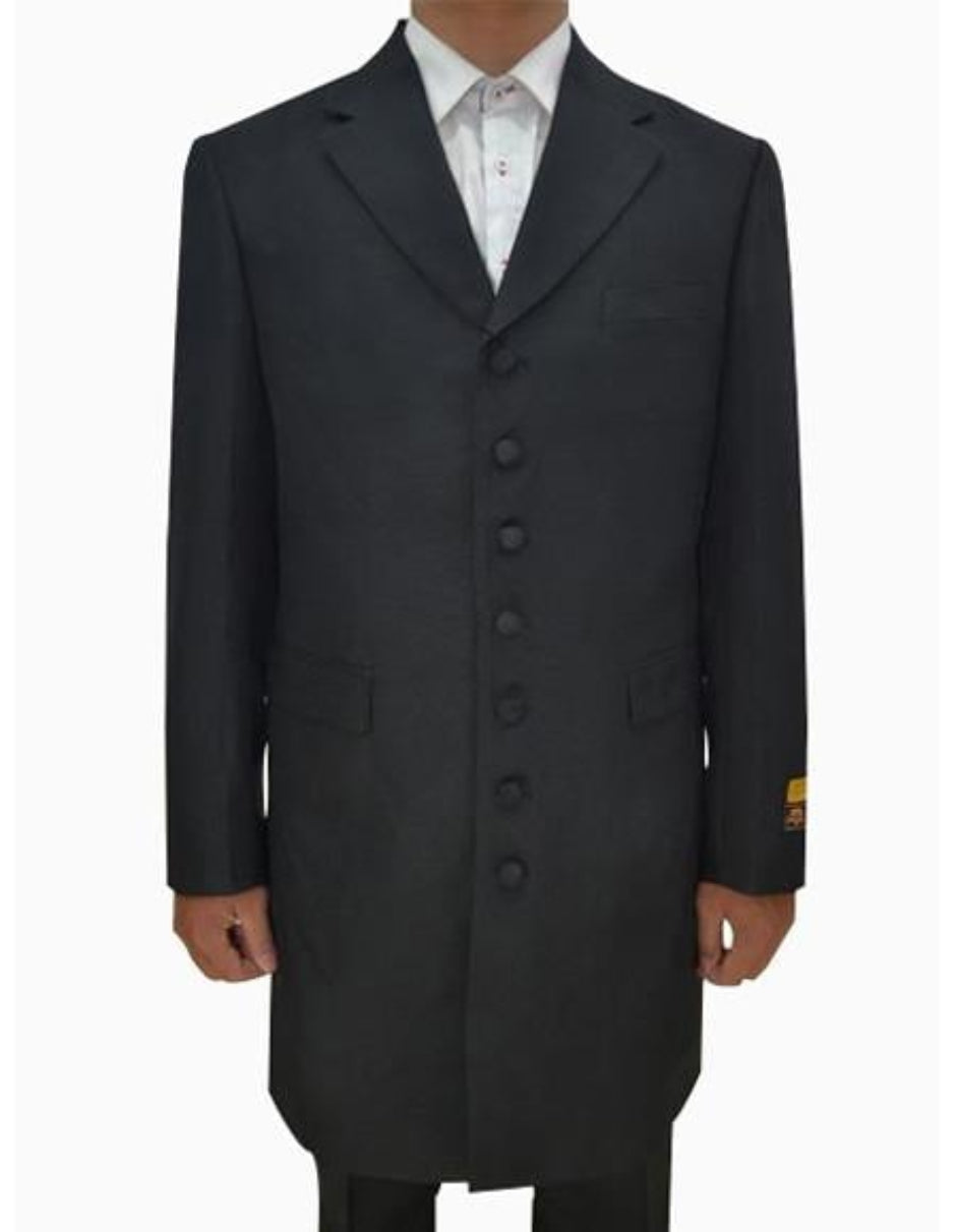 Men's Black Seven Button Zoot Suits — MensUSA
