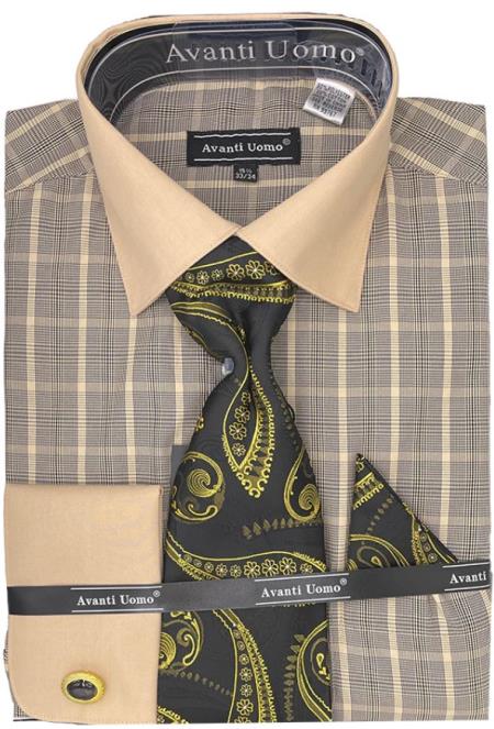 Mens Black Tone on Tone Check Pattern Dress Shirt — MensUSA