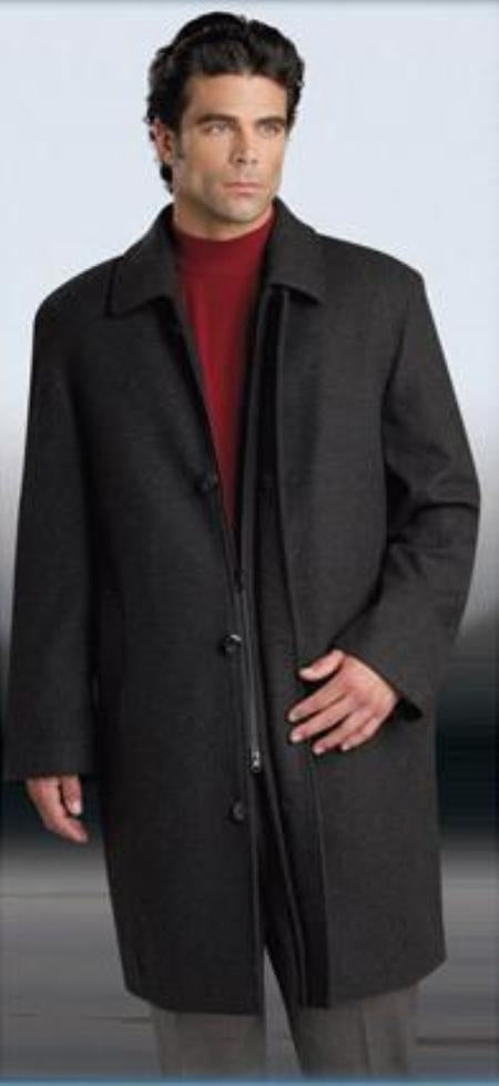 Men'S Dress Coat Coat Charcoal Gray Men'S Overcoat Four Button Fly Fro ...