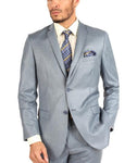Steel Blue Suit - Light Blue Suit - Sky Blue Sharkskin Texture Men's S ...
