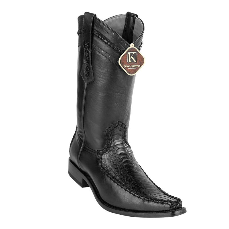 Men's King Exotic Boots Ostrich Leg European Toe Black (477bd0505 ...