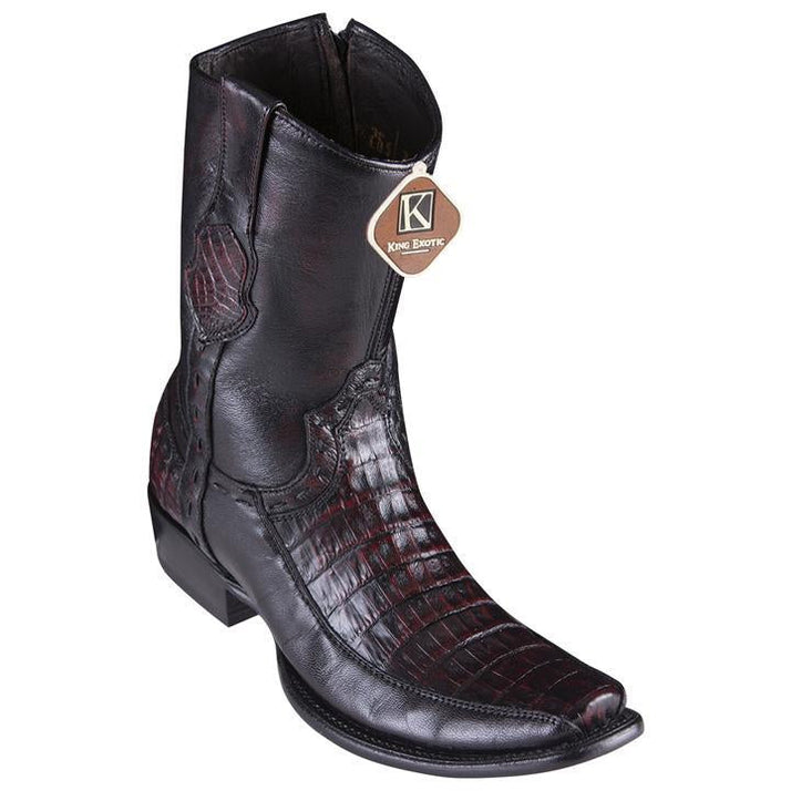 Men's King Exotic Caiman Belly Boots With Deer Dubai Toe Handmade Blac ...