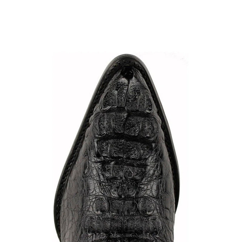 Mens King Exotic Caiman Hornback Cowboy Boots Black (4980205) — MensUSA