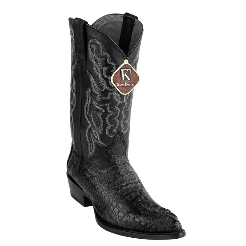 Mens King Exotic Caiman Hornback Cowboy Boots Black (4980205) — MensUSA