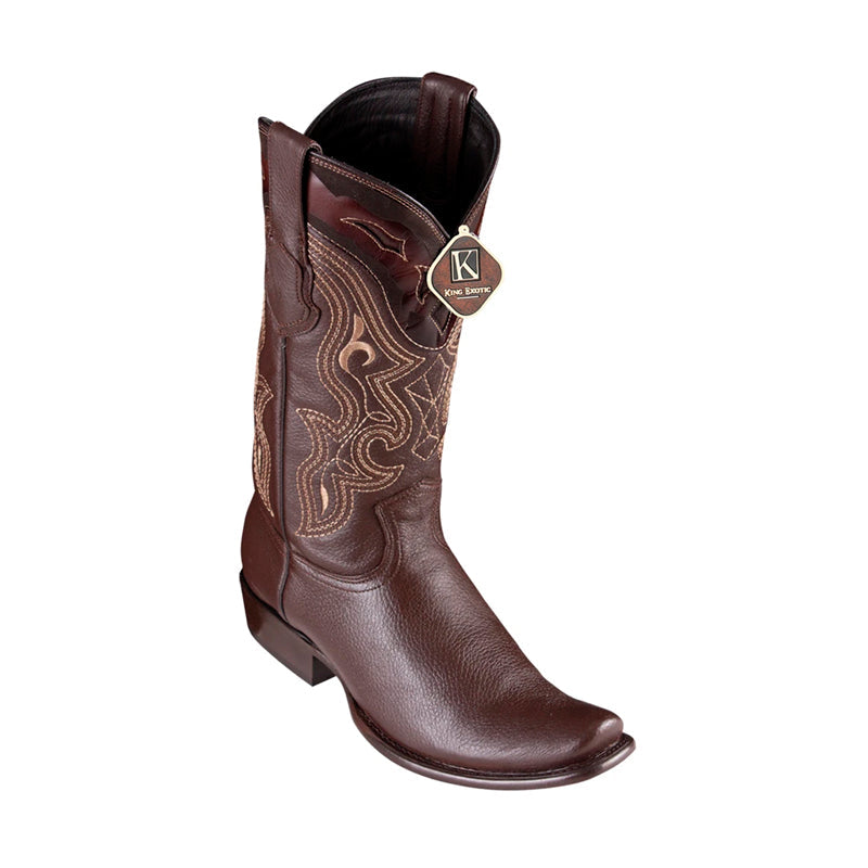 Men's King Exotic Elk Boots Dubai Toe Handcrafted Brown (4795107) — MensUSA