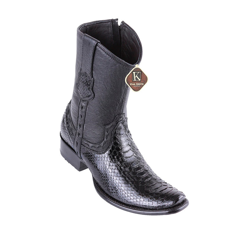 Men's King Exotic Python Boots Dubai Toe Handcrafted Black (479B5705) — MensUSA