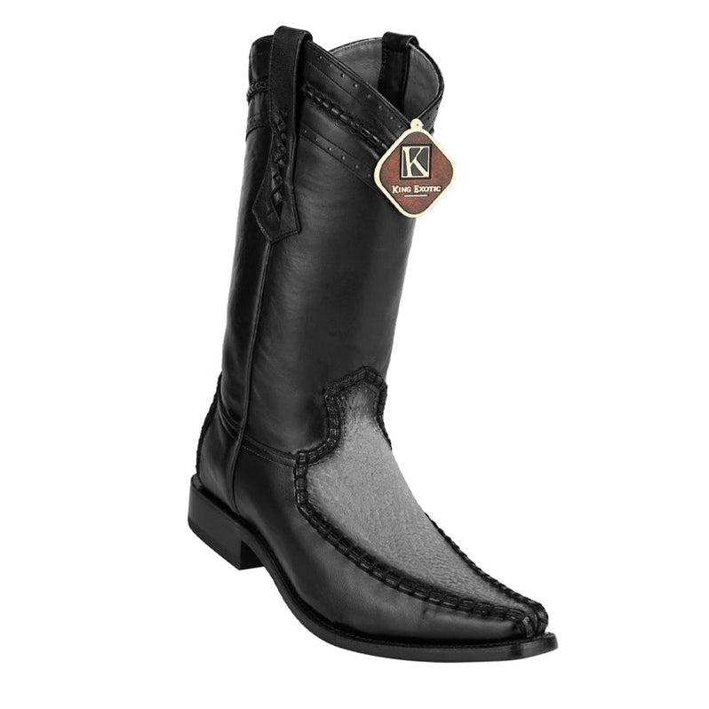 Mens King Exotic Sharkskin European Toe Boots - Black (477bd0905) — MensUSA