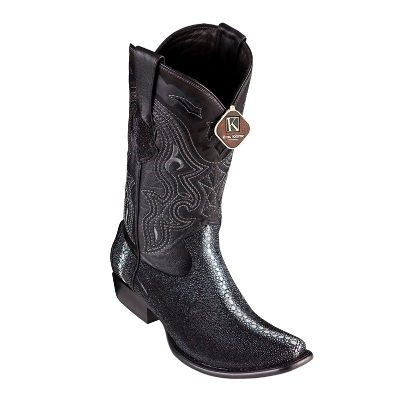 Men's King Exotic Stingray Boots Dubai Toe Handcrafted Black Rowstone ...
