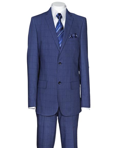 Men's Plaid Window Pane Pattern Cheap Priced Business Suits Clearance ...
