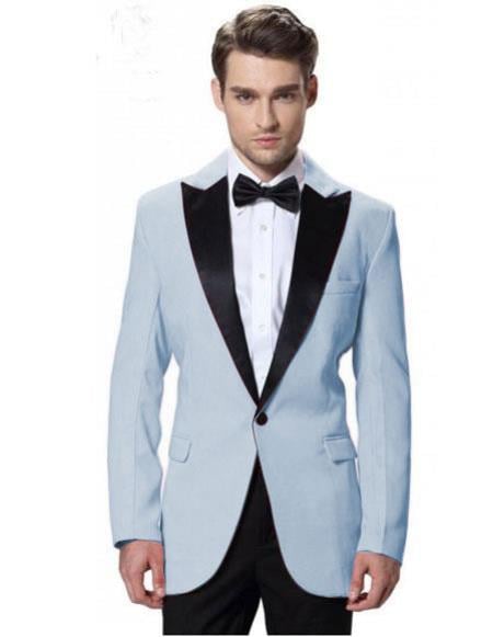 Men's Powder Blue 4 Button Cuff 2 Piece Suit — MensUSA