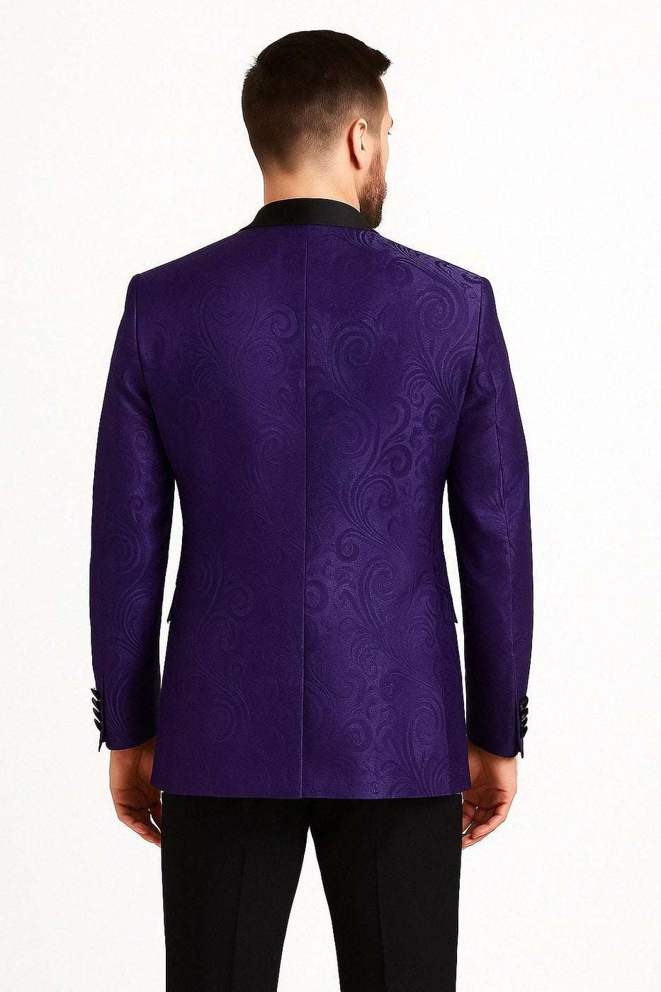 Mens Purple Paisley Pattern Blazer Jacket – Satin Finish — MensUSA