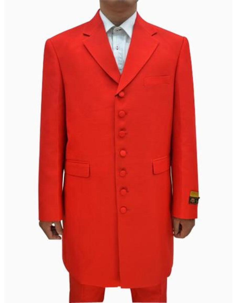 Men's Red Seven Button Zoot Suits — MensUSA