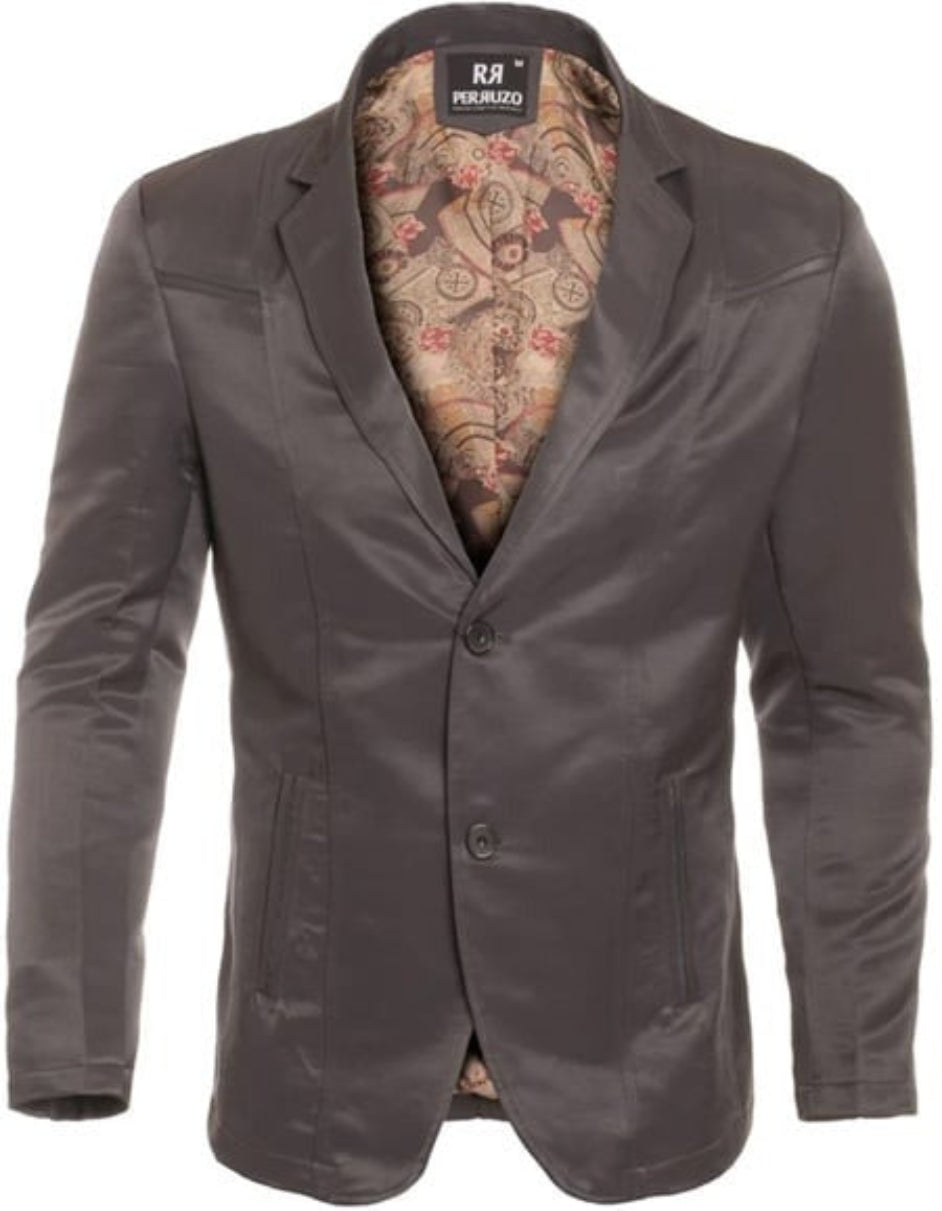 Charcoal Slim Fit Western Blazer - Men's Sport Coat by MensUSA