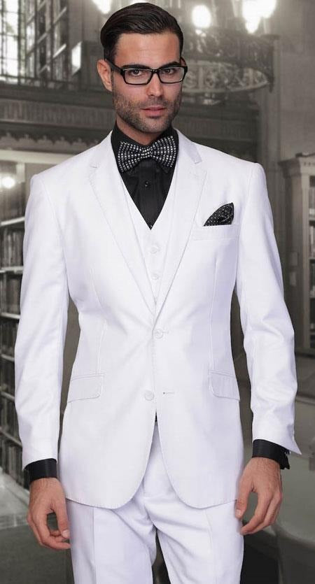 European cut White Fine Suits — MensUSA
