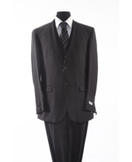 Men's Two Button 2 Piece Suit Black – MensUSA