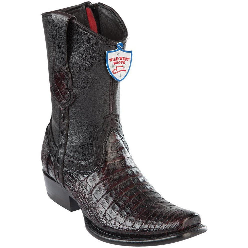 Men's Wild West Caiman Belly Dubai Toe Short Boots 279B82 — MensUSA
