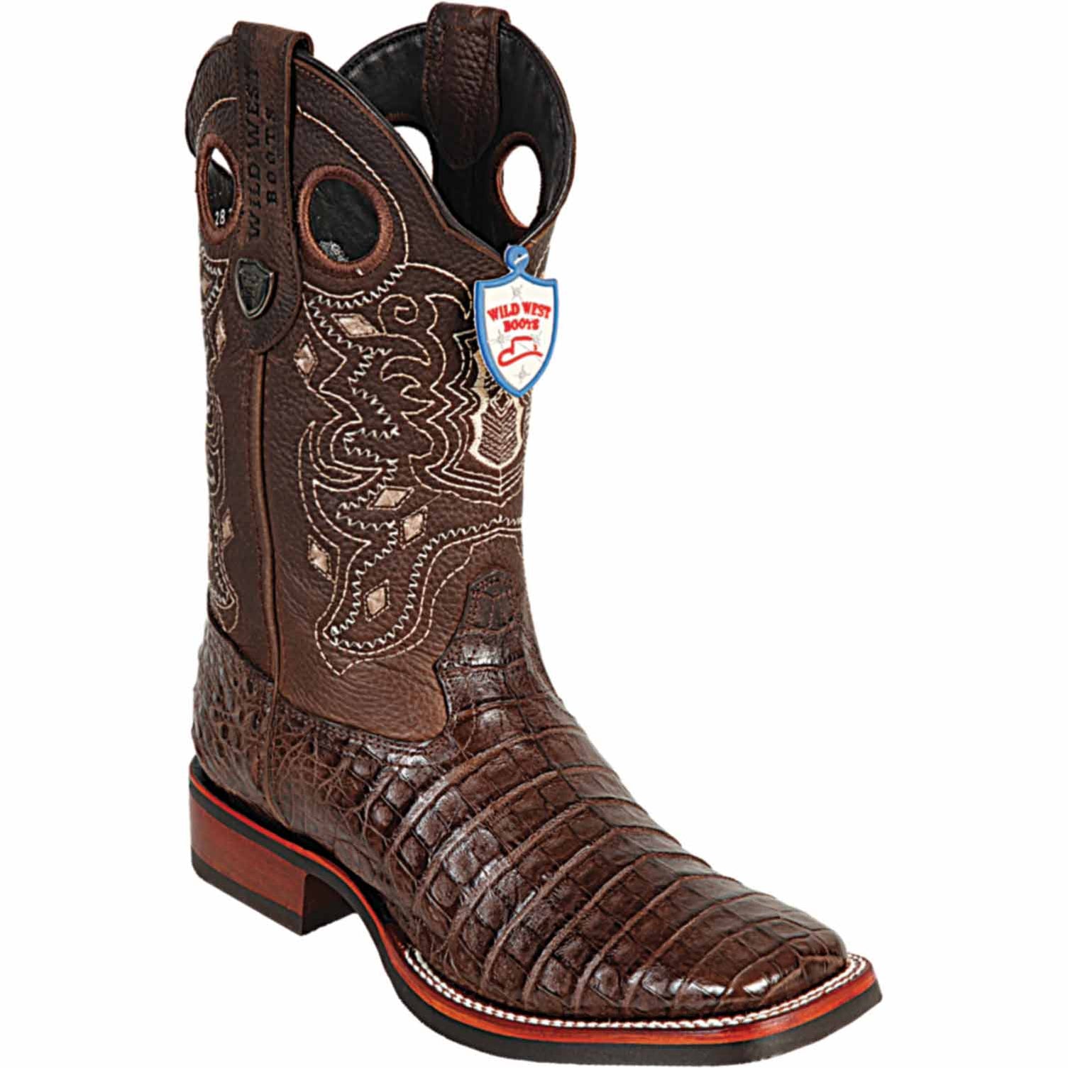 Men's Wild West Caiman Belly Ranch Toe Boots 282582 — MensUSA
