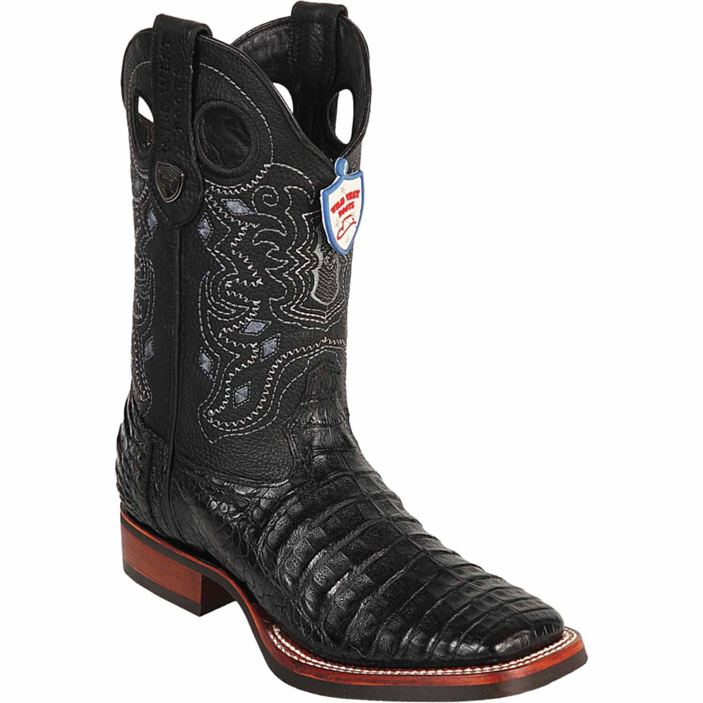 Men's Wild West Caiman Belly Ranch Toe Boots 282582 — MensUSA